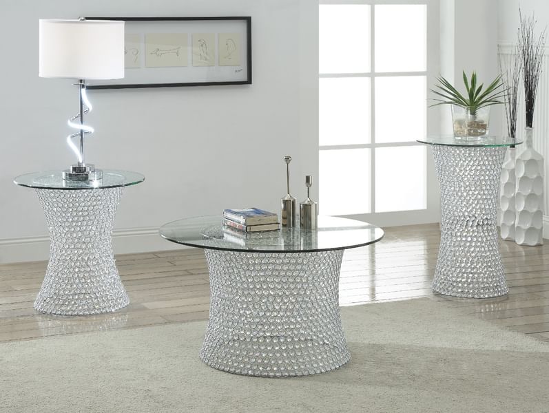 Living Room Coffee Tables Crystal LED End Table Round at iStyle ...
