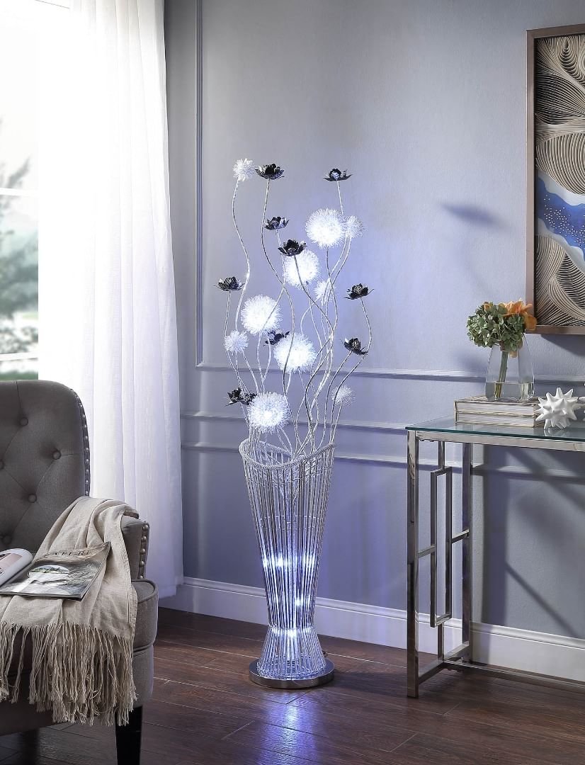Lighting Floor Lamps Chrome Flower Vase Floor Lamp at iStyle Furniture ...