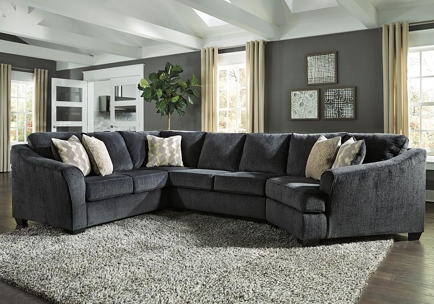 Living Room Sectionals Super Deal Large 3 Pc Gray Fabric Sectional with angle Chase at iStyle Furniture Store
