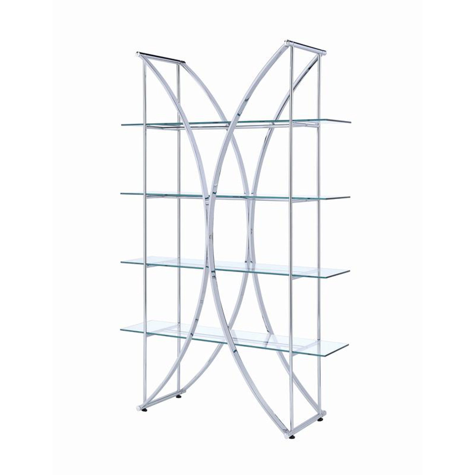 Bookcase Chrome and Clear with 4-tier at iStyle Furniture Store
