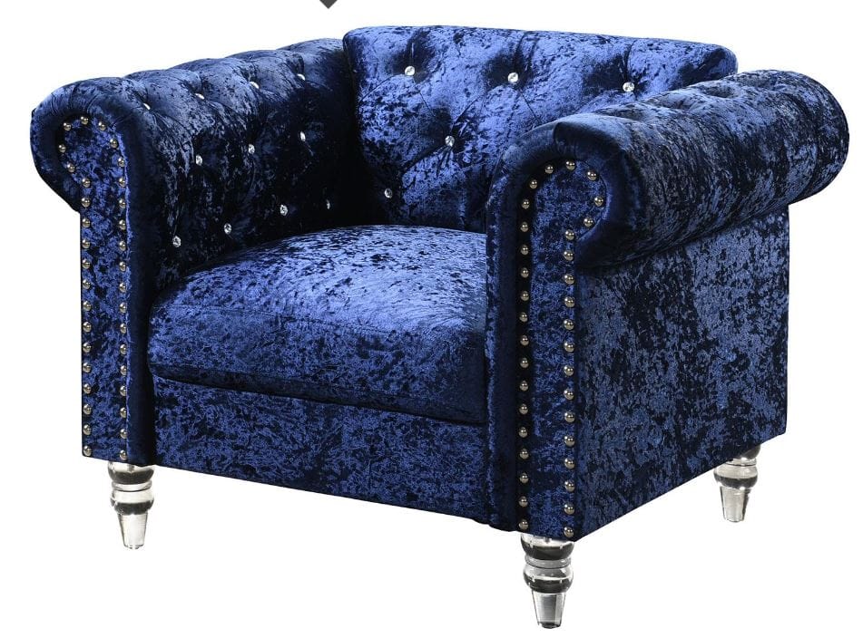 Living Room Chairs Tufted Design Blue Chair at iStyle Furniture Store