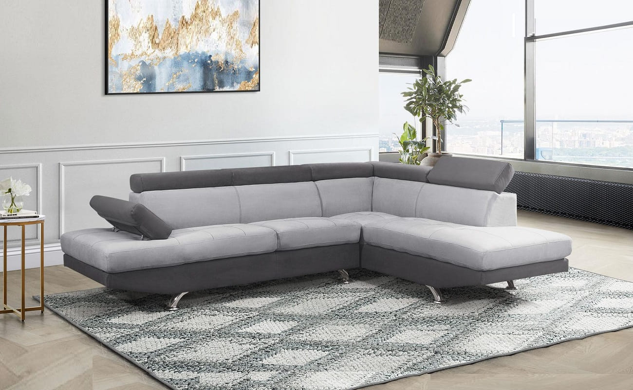 Living Room Sectionals Fusion 2 Tone Grey Sectional at iStyle Furniture ...