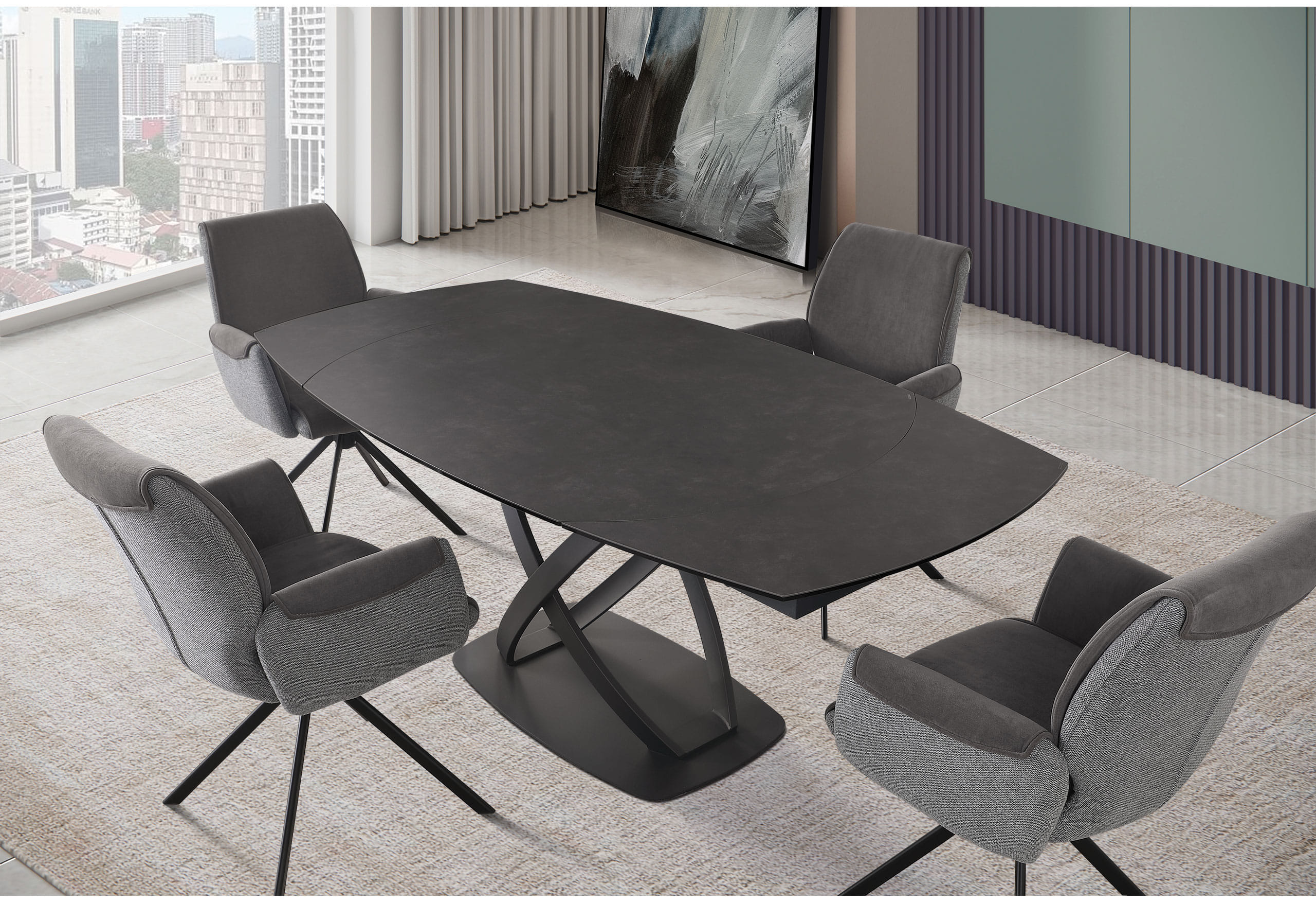 Dining Room Dining Tables Venus Contemporary Motion Dining Table at ...