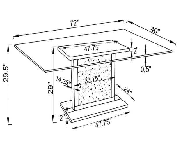 Dining Room Dining Tables Marilyn Rectangular Mirrored Dining Table at ...