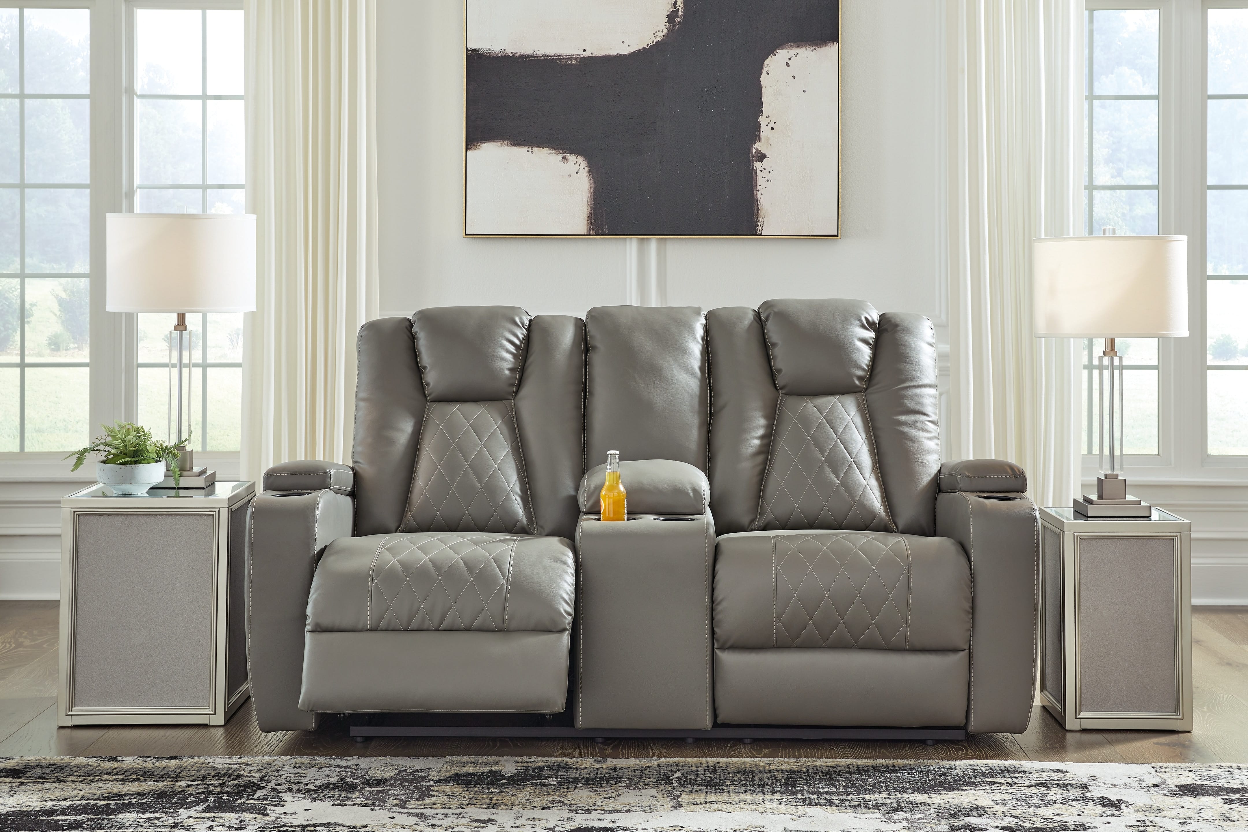 Living Room Loveseats Ashley Living Room Mancin Reclining Loveseat with ...