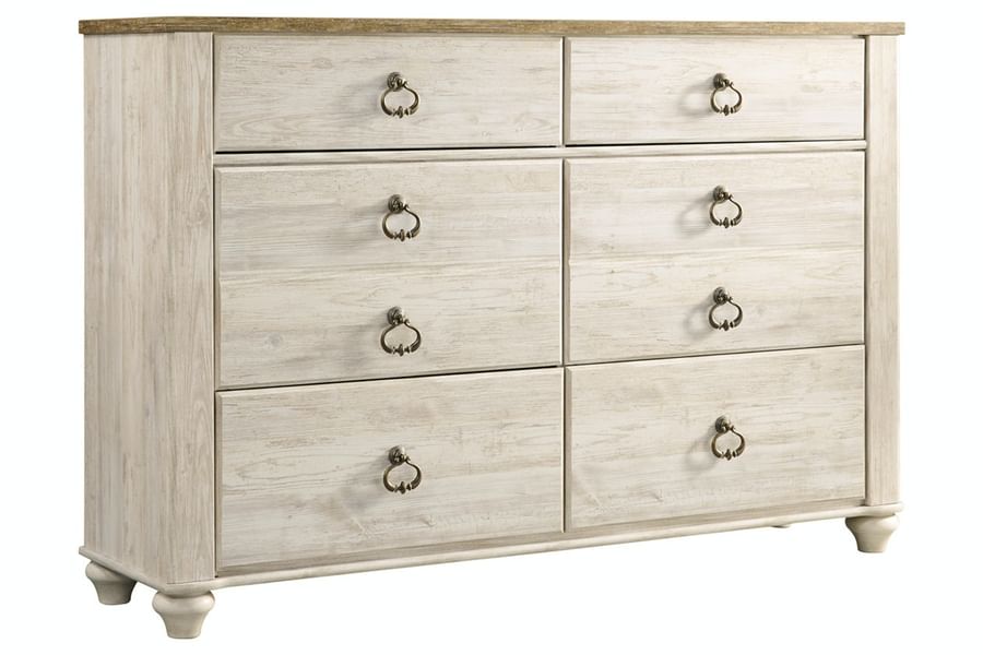 Bedroom Double Dressers Ashley Bedroom Willowton Dresser 54'' Wide B267-21 at iStyle Furniture Store