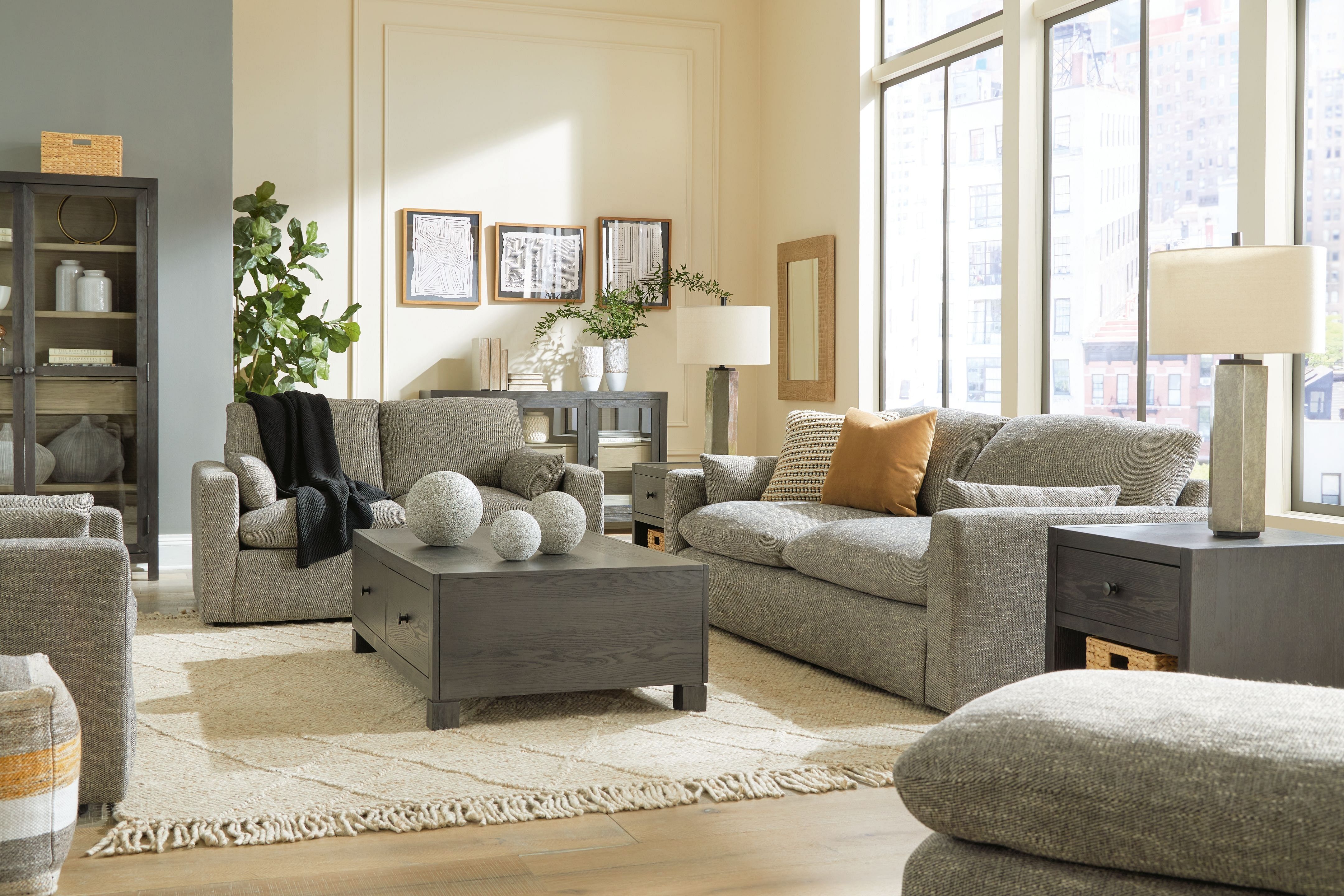 Ashley Living Room Chair And A Half and Ottoman 11702 23 14