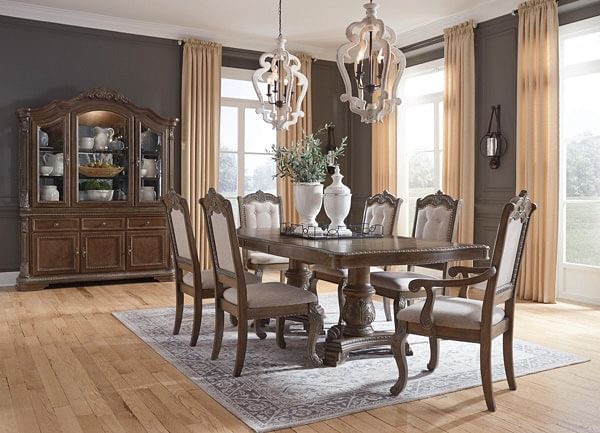 Dining Room Kitchen Sets Ashley Dining Room 8 Piece Dining Set D803 55T 55B 01 4 01A 2 at iStyle Furniture Store