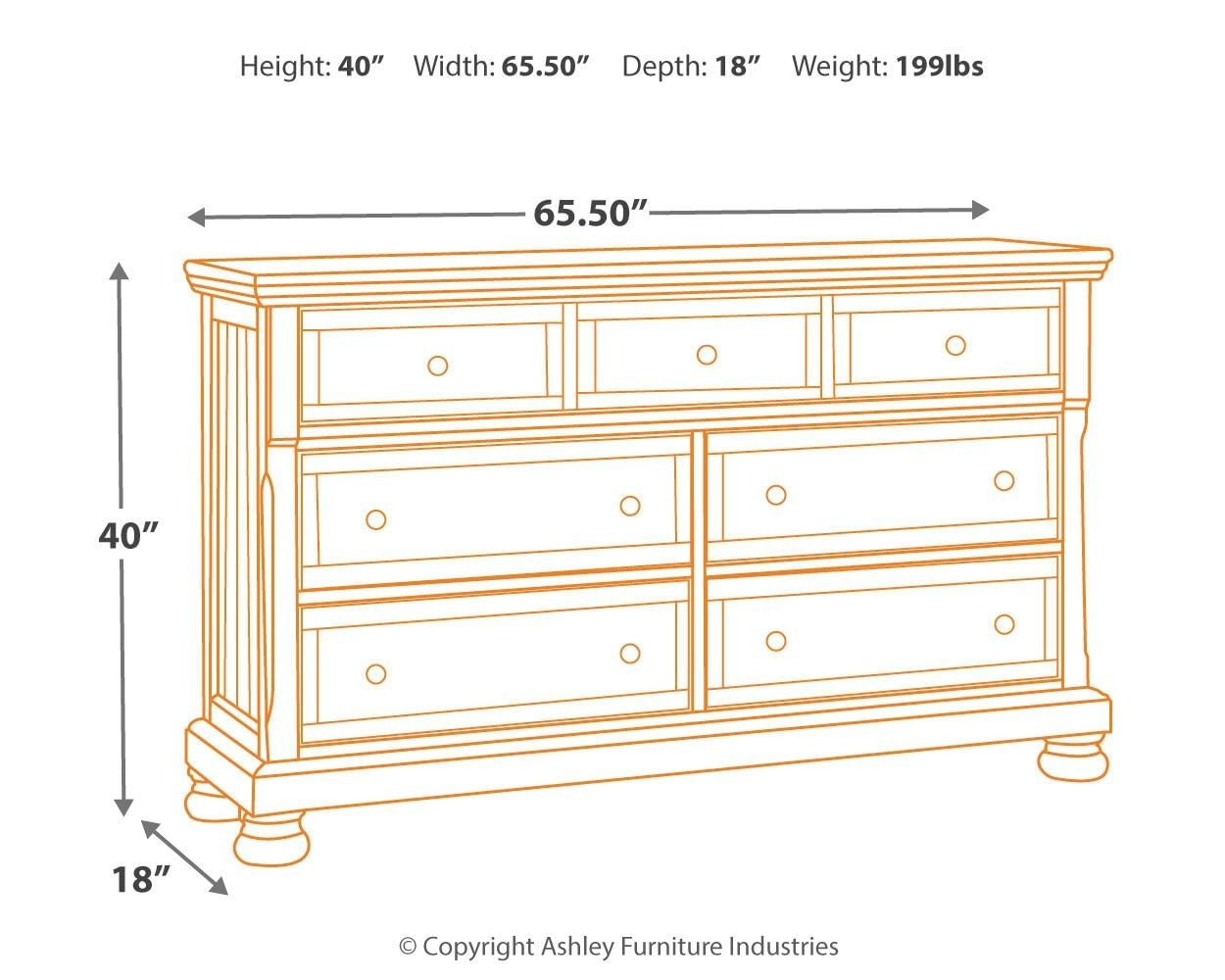 Bedroom Double Dressers Ashley Bedroom Flynnter Dresser B719-31 at ...