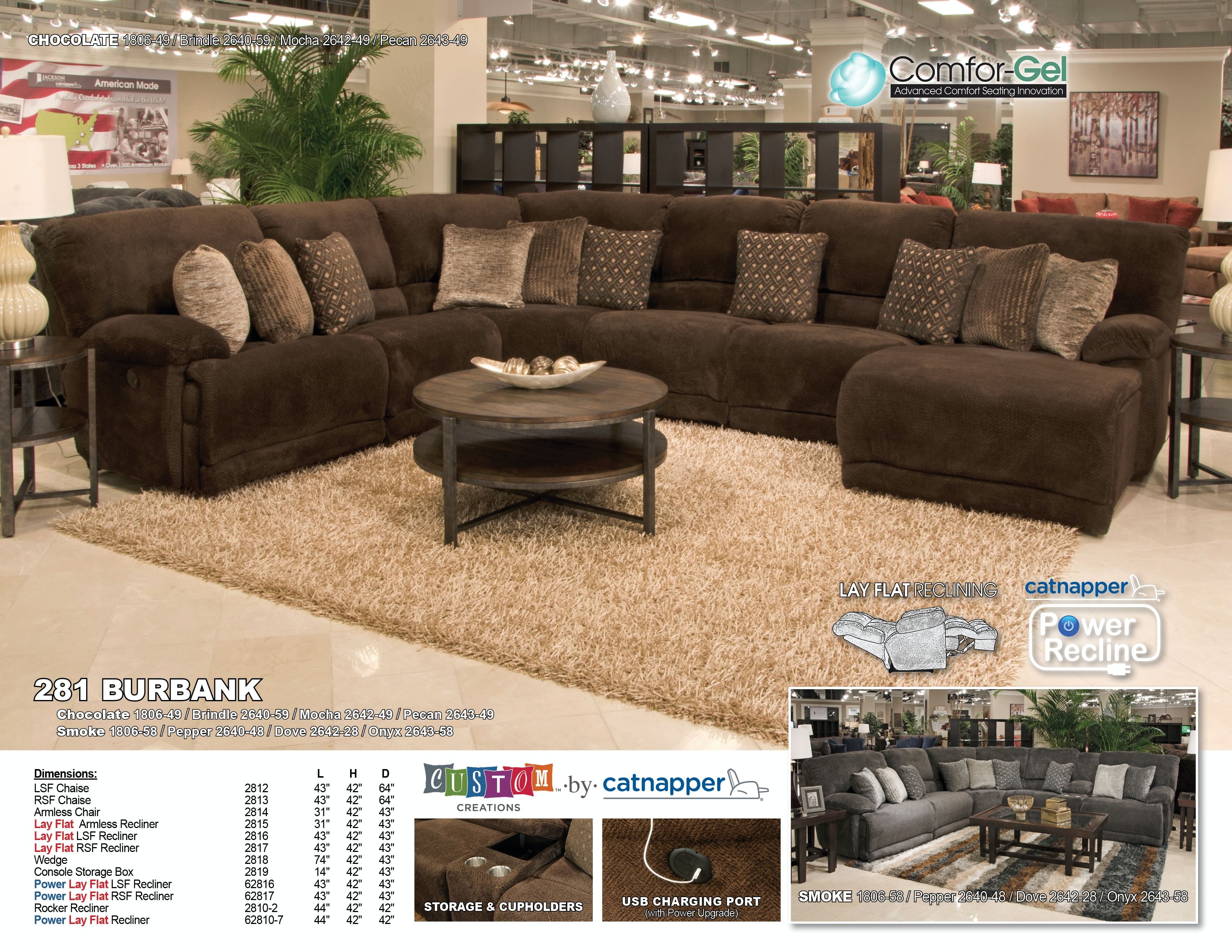 Living Room Sectionals Catnapper Furniture Living Room Wedge 2818 ...